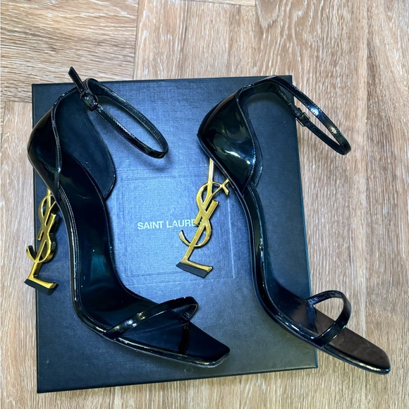 Yves Saint Laurent | Shoes | Ysl Logo Heel Sandals Size 45 | Poshmark